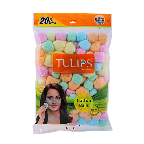 Buy Tulips Coloured Cotton Balls - For Make Up & Nail Polish Removal ...
