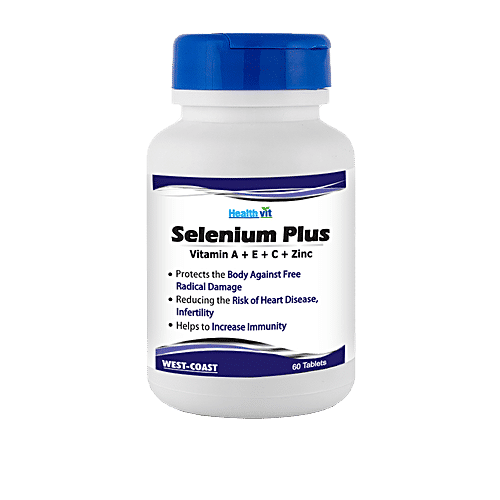 Buy Healthvit Selenium Plus Vitamins A, C, E, Zinc Tablets - Increase ...