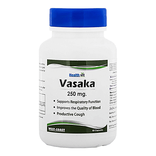 Buy Healthvit Vasaka Powder 250 mg Capsules - Supports Respiratory ...