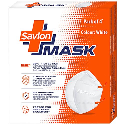 Buy Savlon Face Mask - FFP2 S With 95 % Protection From Particles & 5 ...