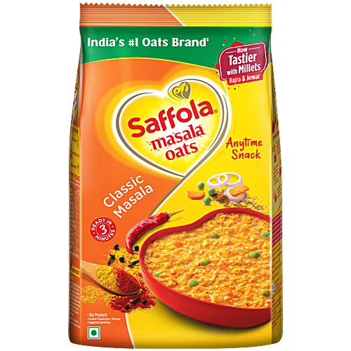 Buy Saffola Masala Oats - Classic Masala, Millets Goodness With Bajra ...