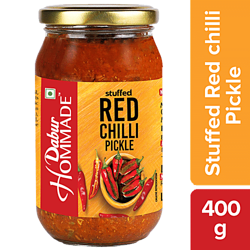 Buy Dabur Hommade Hommade Stuffed Red Chilli Pickle Online at Best ...
