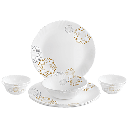 Buy Cello Dinner Set - Opalware, Crazy Dots, White Online at Best Price ...