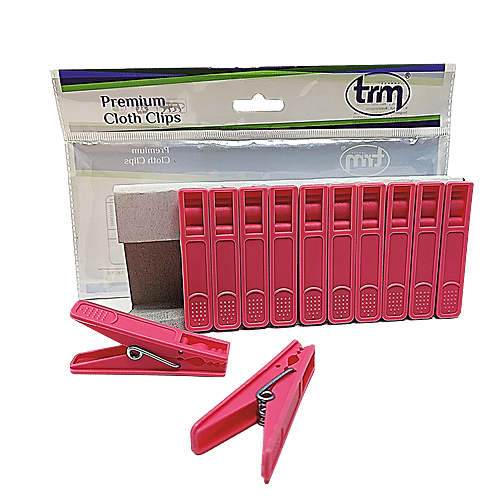 Buy Trm Premium Plastic Hanging Cloth Drying Clips - 2mm, Pink Online ...