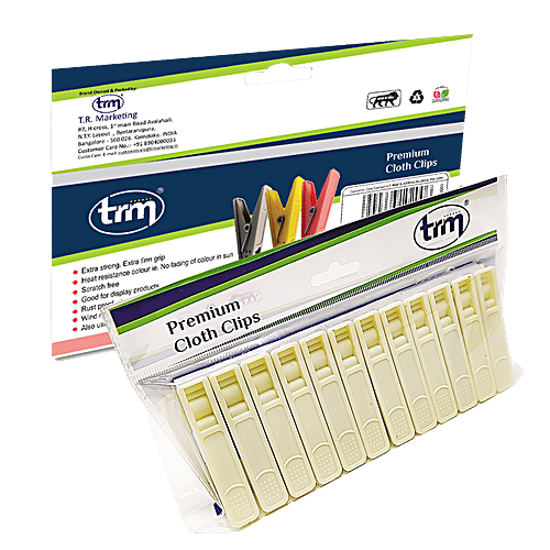 Buy Trm Premium Plastic Hanging Cloth Drying Clips - 2mm, White Online ...