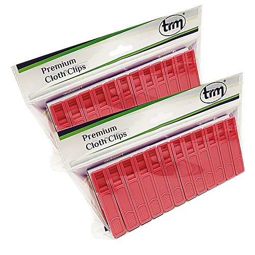 Buy Trm Premium Plastic Hanging Cloth Drying Clips - 2 mm, Pink Online ...