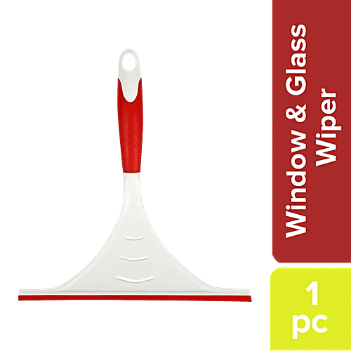 Buy Liao Plastic Frame Window & Glass Wiper - With Rubber Blade, Red ...