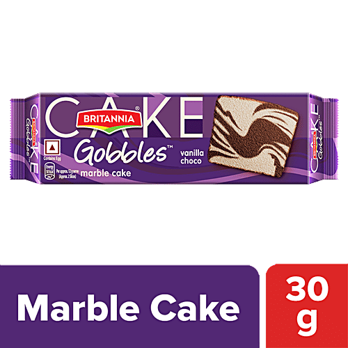 Buy Britannia Gobbles Marble Cake - Choco Vanilla, Soft & Fluffy Snack ...