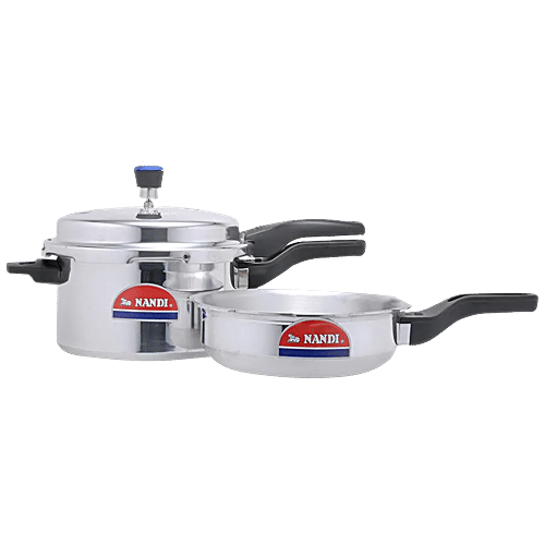 Buy NANDI Aluminium Outer Lid Pressure Cooker Combo Online at Best ...