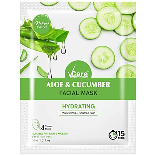 Buy Vcare Facial Mask - With Aloe & Cucumber, Hydrates & Moisturises ...