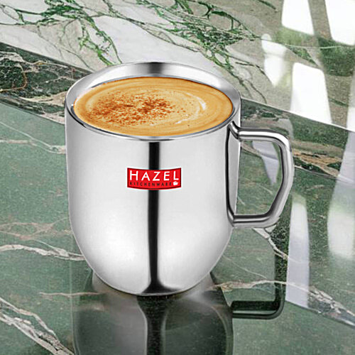 Buy Hazel Stainless Steel Green Tea/Coffee Cute Plain Mug - Big Online ...