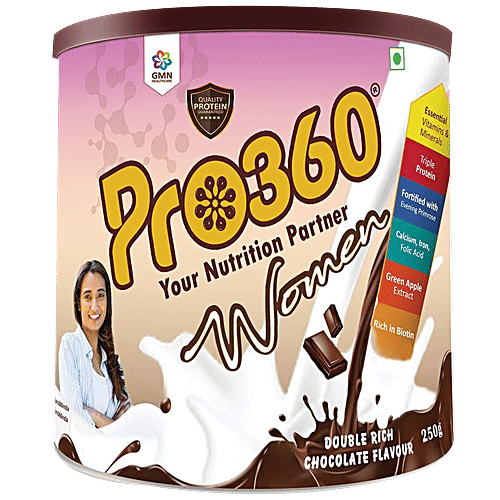 Buy Pro360 Women Protein Supplement Powder- Triple Protein & Biotin, Chocolate Flavour Online at ...