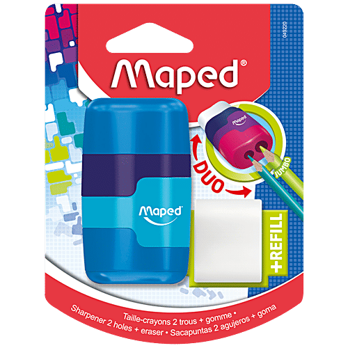 Buy Maped Sharpener With Eraser - Connect, 2 Holes Basic Blister, 32 ...