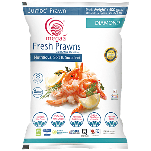 Buy Megaa Jumbo Prawn - With Vein Removed, Frozen & Cleaned Online at ...
