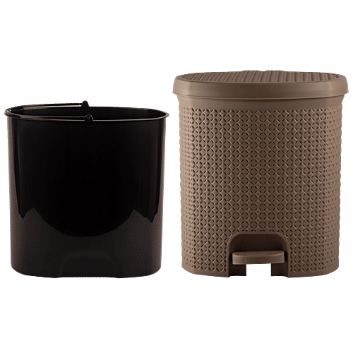 Buy Polyset Diamond Dustbin With Inner - Home & Office Use, Sandy Brown ...