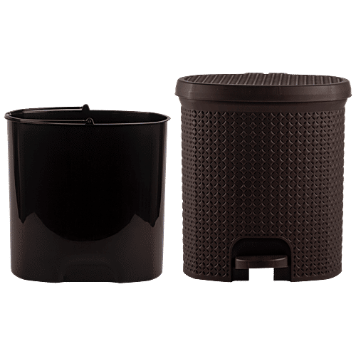 Buy Polyset Diamond Dustbin With Inner - Home & Office Use, Matte Brown ...