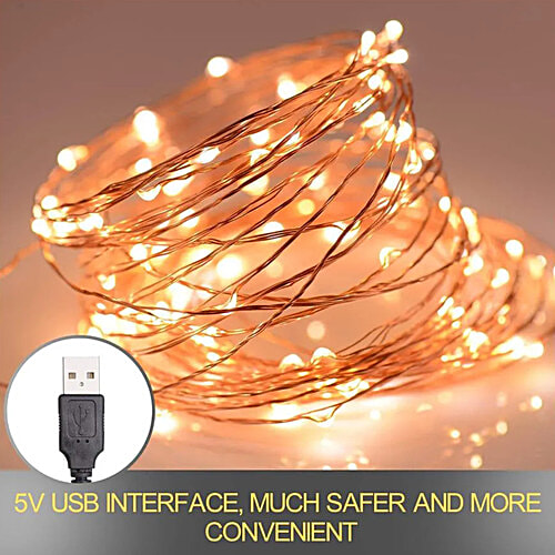 Buy Mansaa USB Copper String Lights - 3 M 30 LEDs Warm White Online at ...