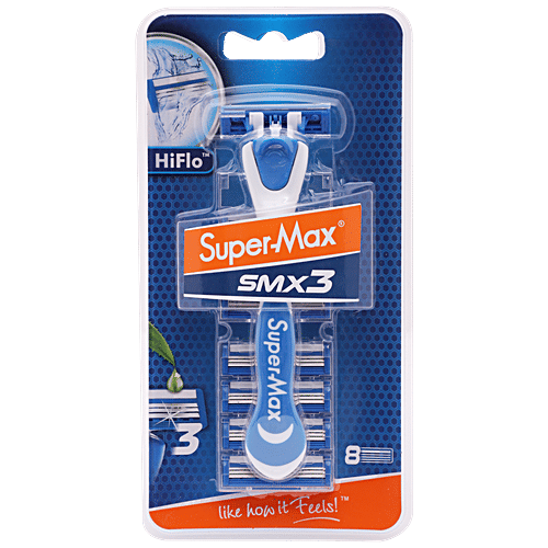 Buy Supermax Hi Flo SMX3 3 Blade Razor - With Comfortable Grip, For ...