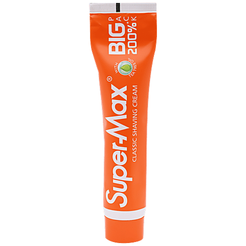 Buy Supermax Classic Shaving Cream - With Tea Tree Oil, Reduces Skin ...