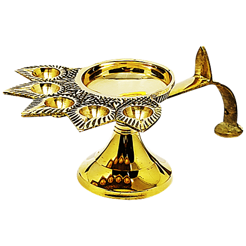 Buy Trm Pooja Panch Aarti - Brass Diya 21, For Home/Mandir Use Online ...