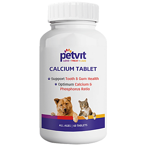 Buy Petvit Calcium Tablet - Support Tooth & Gum Health, Optimum Calcium ...