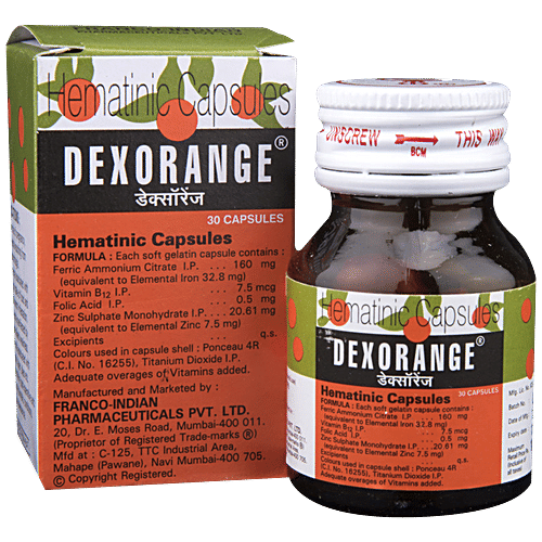Buy Dexorange Hematinic Capsule - Helpful In Case Of Anaemia Online at ...