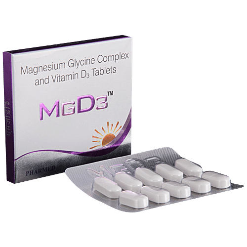 Buy Mgd3 Magnesium Glycine Complex & Vitamin D3 Tablet - Supports ...