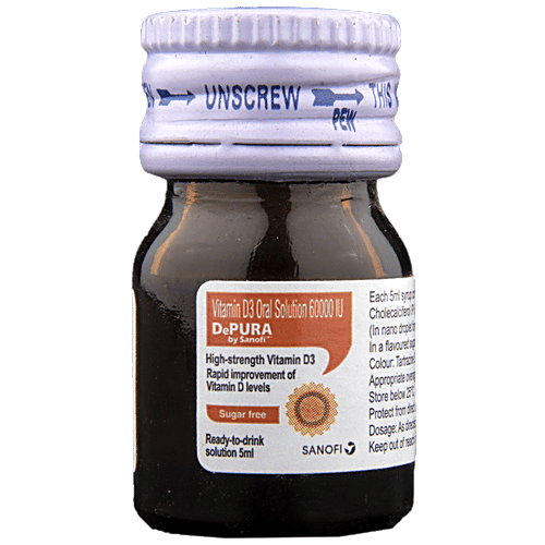 Buy Depura Vitamin D3 60000IU Oral Solution - Sugar Free, Helps Body To ...