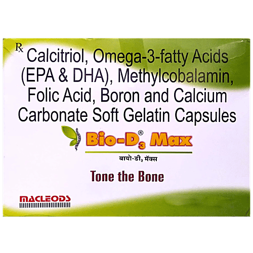 Buy Bio-D3 Max Soft Gelatin Capsule - For Strong Bones Online at Best ...