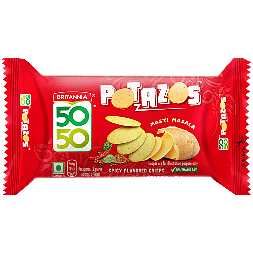 Buy Britannia 50-50 Potazos - Masti Masala, Spicy Flavoured Crisps ...