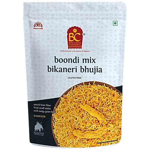 Buy Bhikharam Chandmal Boondi Mix Bikaneri Bhujia - Gluten Free, Spiced ...