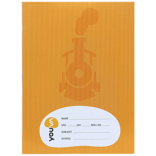 Buy Navneet Youva Notebook - One Side Plain One Side Ruled, Brown, 180 ...