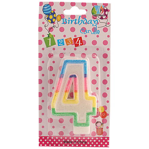 Buy Se7en Number 4 Candle - For Cake Decoration, Birthday Parties ...