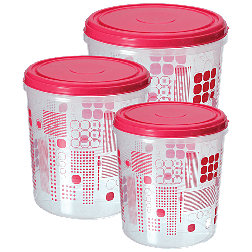 Buy Ratan Ruby Container Set - Plastic, No.2 To 4, Pink, Metro Print ...