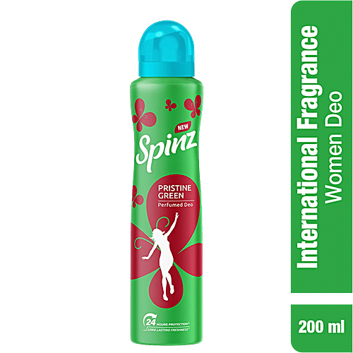 Buy Spinz Pristine Green Perfumed Deo - Fresh Lily Fragrance, Long ...