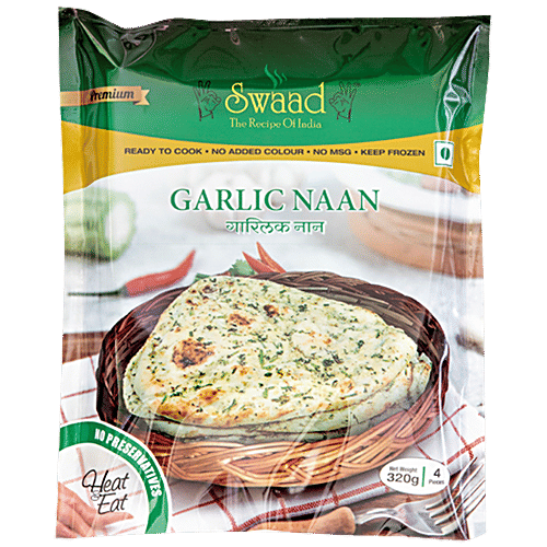 Buy SWAAD Tandoori Garlic Naan - No Added Colours, Ready To Cook Online ...