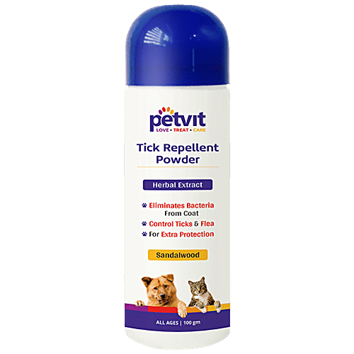 Buy Petvit Tick Repellent Powder - Herbal Extract, Eliminates Bacteria ...