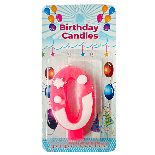 Buy Creative Space Birthday Cake Candle - Number 0, Multicolour Online ...