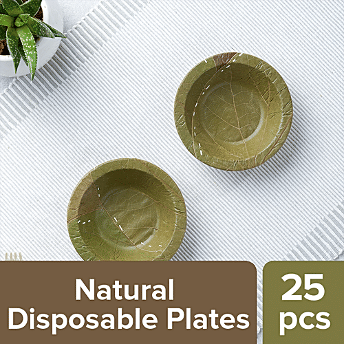 Buy bb home Earth Siali Leaf Natural Disposable Bowls - Round, 10.8 cm ...