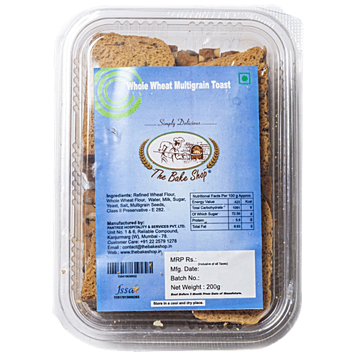 Buy THE BAKE SHOP Whole Wheat Multigrain Toast - Wholesome, Crispy ...