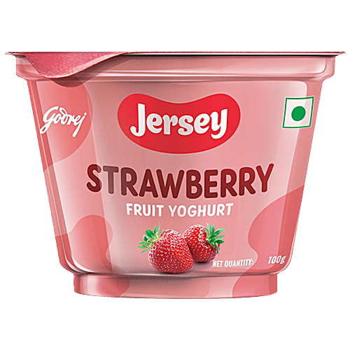 Buy Godrej Jersey Fruit Yoghurt - Strawberry Flavour, Rich In Protein ...
