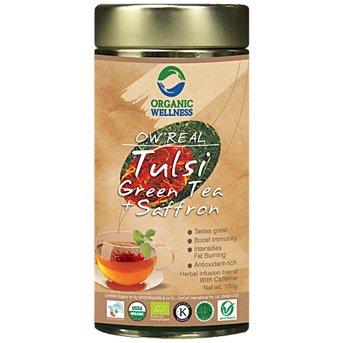 Buy Organic Wellness Tulsi Green Tea & Saffron - Relieves Stress ...