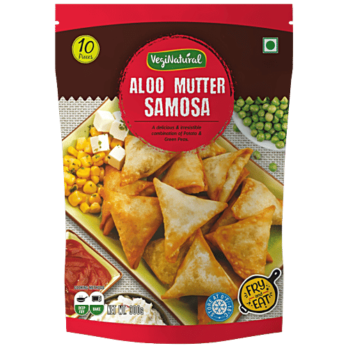Buy VEGINATURAL Aloo Mutter Mini Samosa - Ready To Fry, Flavourful ...