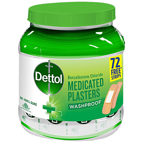 Buy Dettol Medicated Plasters - For Antiseptic & First Aid, Washproof ...