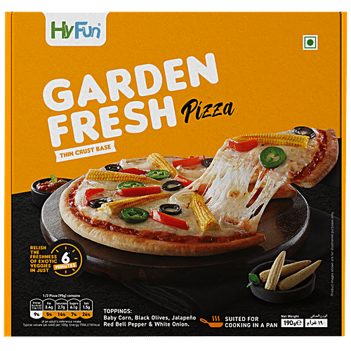 Buy HyFun Garden Fresh Pizza - Thin Crust, Topped With Baby Corn ...
