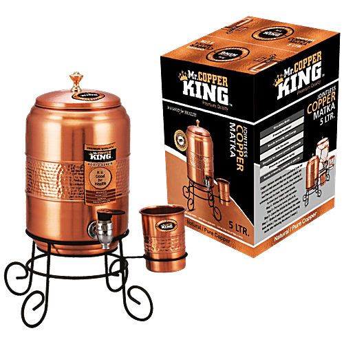 Buy Mr. Copper King Water Tank Matka With Stand - Increases Immunity ...