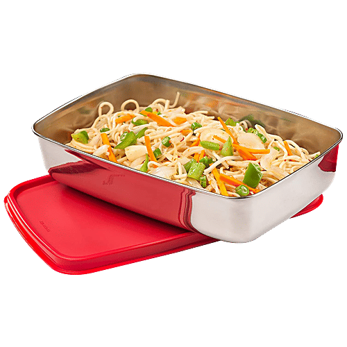 Buy Signoraware Crispy Steel Container - Leak-Proof, Big, Red Online at ...