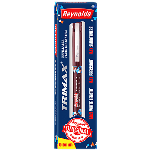 Buy Reynolds Trimax Roller Pen - Refillable, Water Proof, Fluid Ink ...