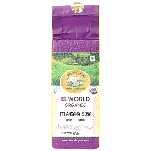 Buy Elworld Organic Telangana Sona Rice - Rich In Dietary Fibre Online ...