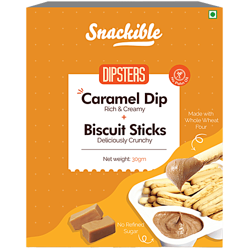 Buy Snackible Dipsters Caramel Dip Rich & Creamy + Biscuit Sticks ...